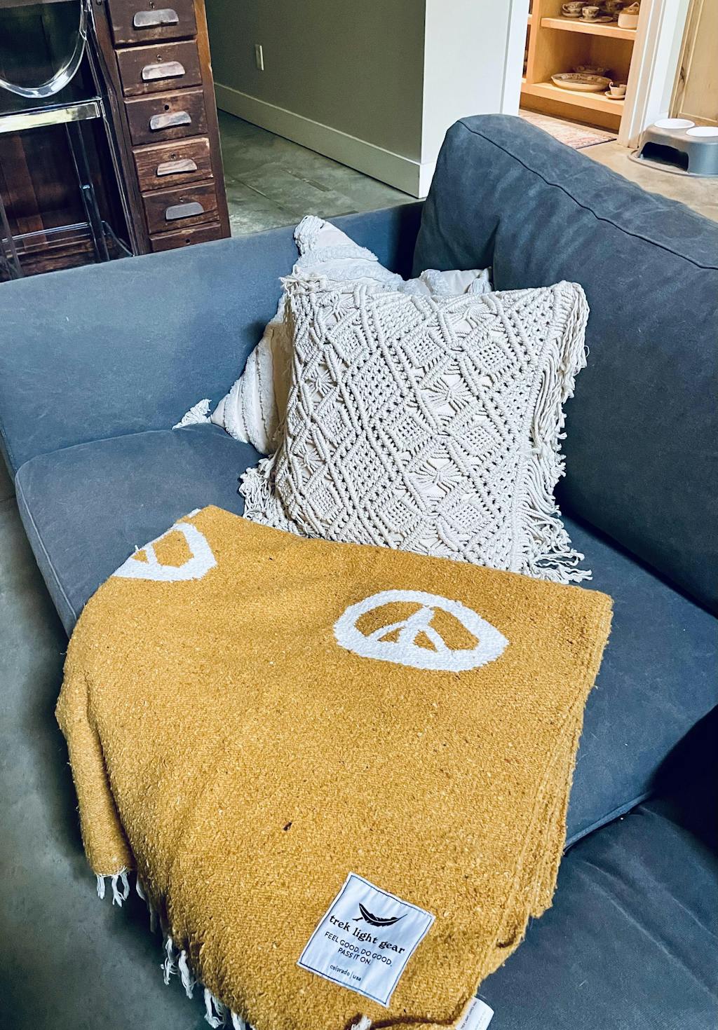 Peace Throw Blanket. Home Decor, Travel, Yoga, Adventure. Trek Light