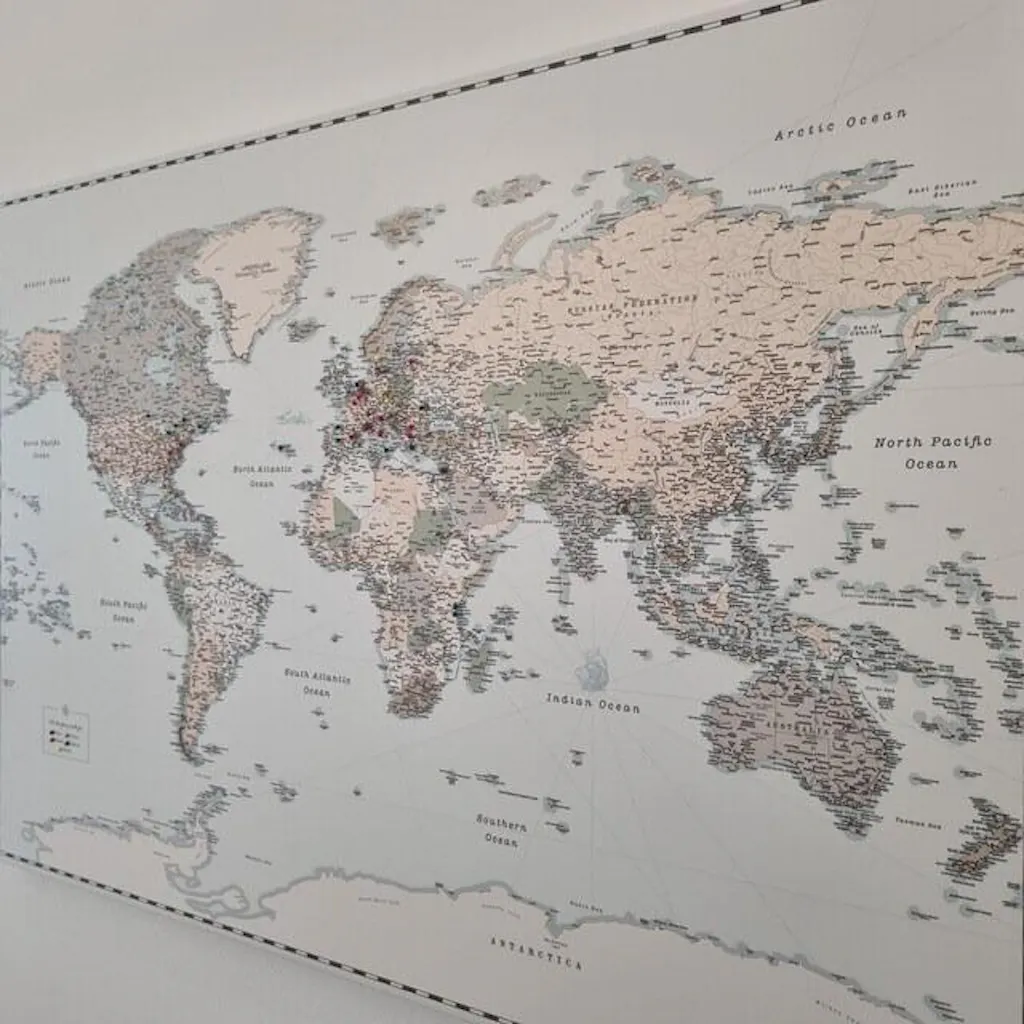 Push Pin World Map – Retro | Tripmap.com