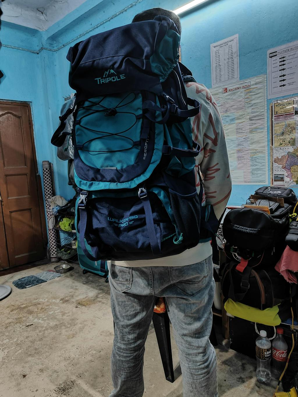 Tripole Walker Pro Metal Frame Rucksack with Rain Cover for Trekking ...