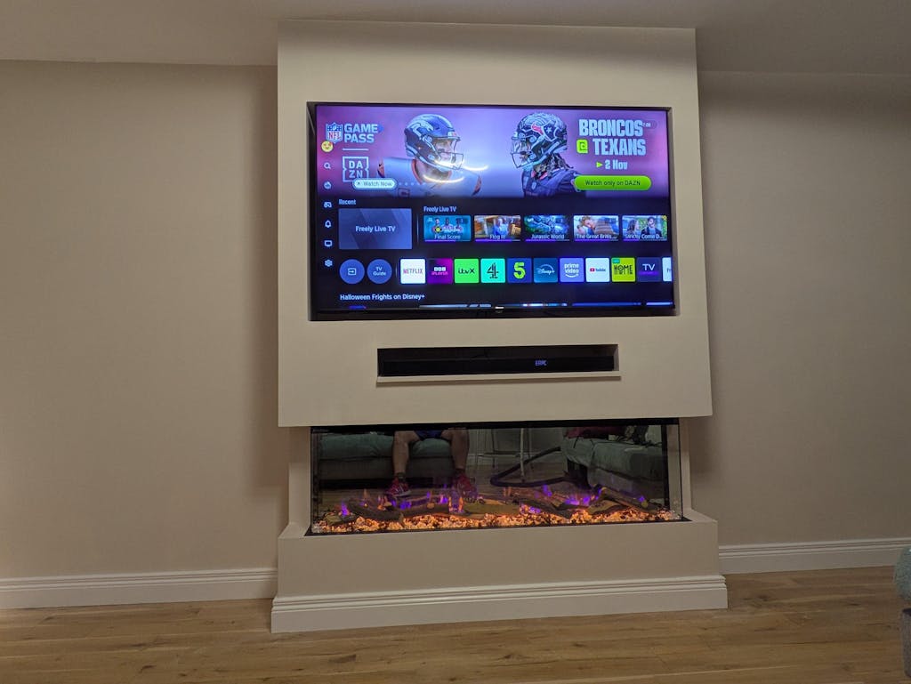 2025 TruFlame™ 60inch Wide 3 sided Media Wall Electric Fire