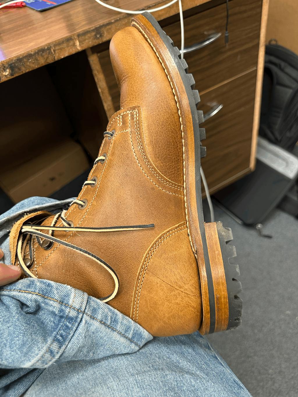 British Tan Grizzly | Plain Toe – Truman Boot Co.