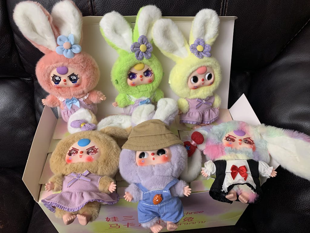 Baby Three Rabbit Macaron Cute Bunny Plush Series Blind Box
