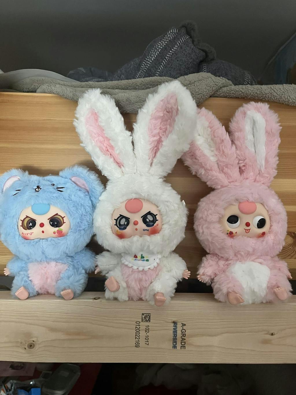 Baby Three Rabbit Macaron Cute Bunny Plush Series Blind Box