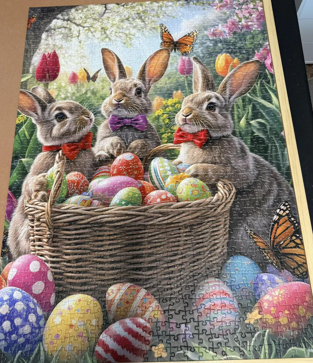 Easter Bunnies and Colorful Eggs Jigsaw Puzzle – Tucocoo