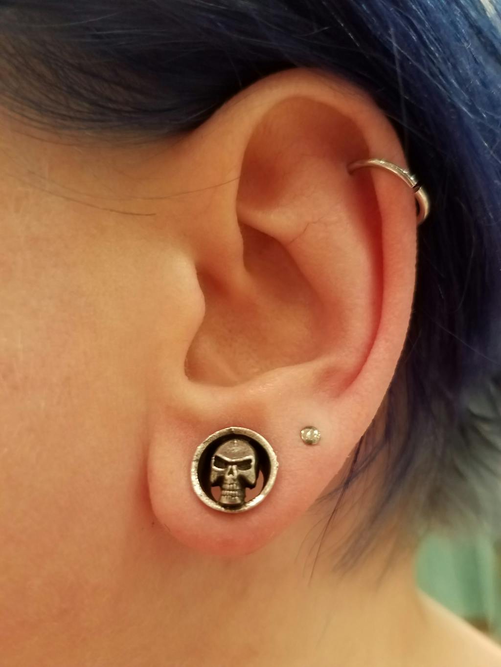 White Brass Skull Tunnels | Tulsa Body Jewelry