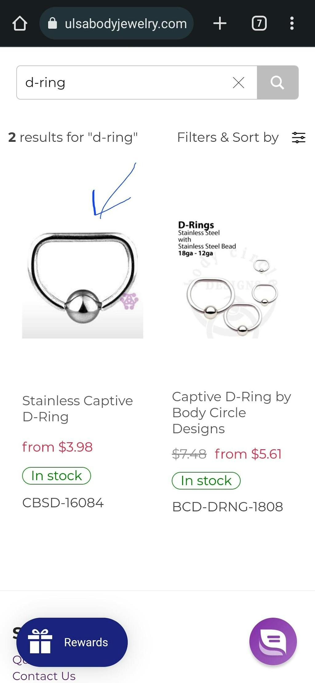 Stainless Steel Captive D-Ring | Tulsa Body Jewelry