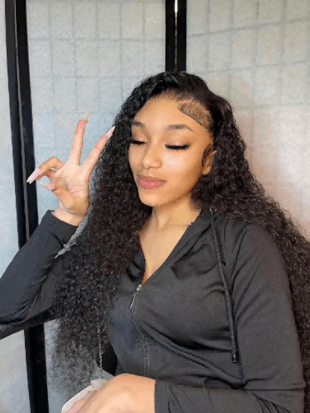 Tuneful Jerry Curly 13x6 Transparent Lace Frontal Human Hair 180% Dens ...