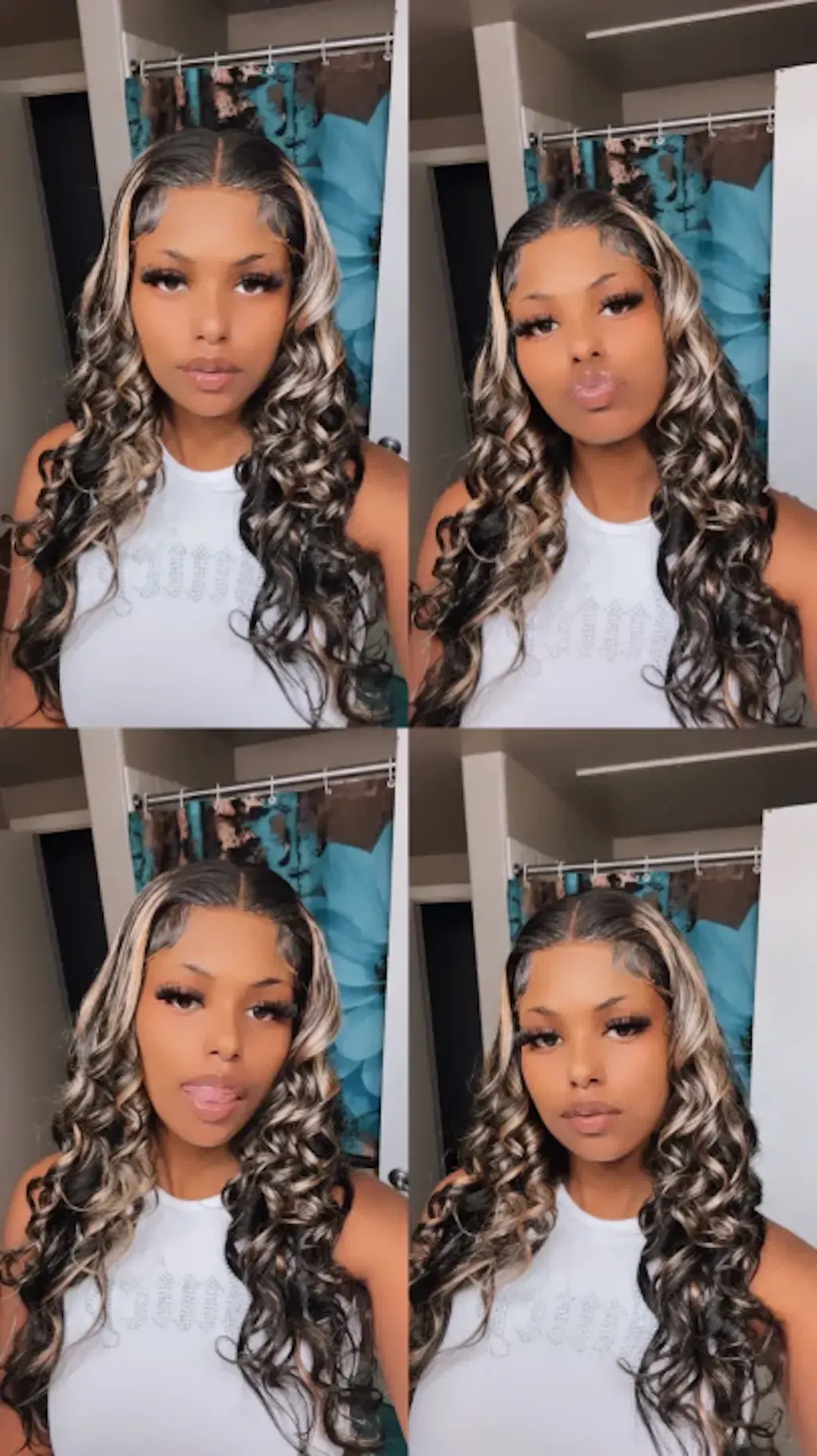 Tuneful Glueless Blonde Highlights 1B/27 Colored 10A Premium 210% Dens ...