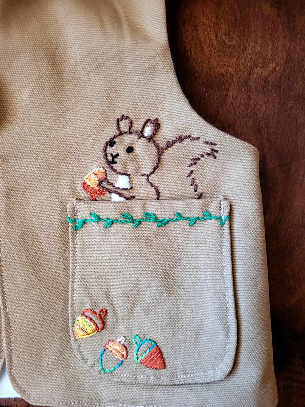 Woodland Squirrel Embroidery Pocket Pattern – Twig + Tale