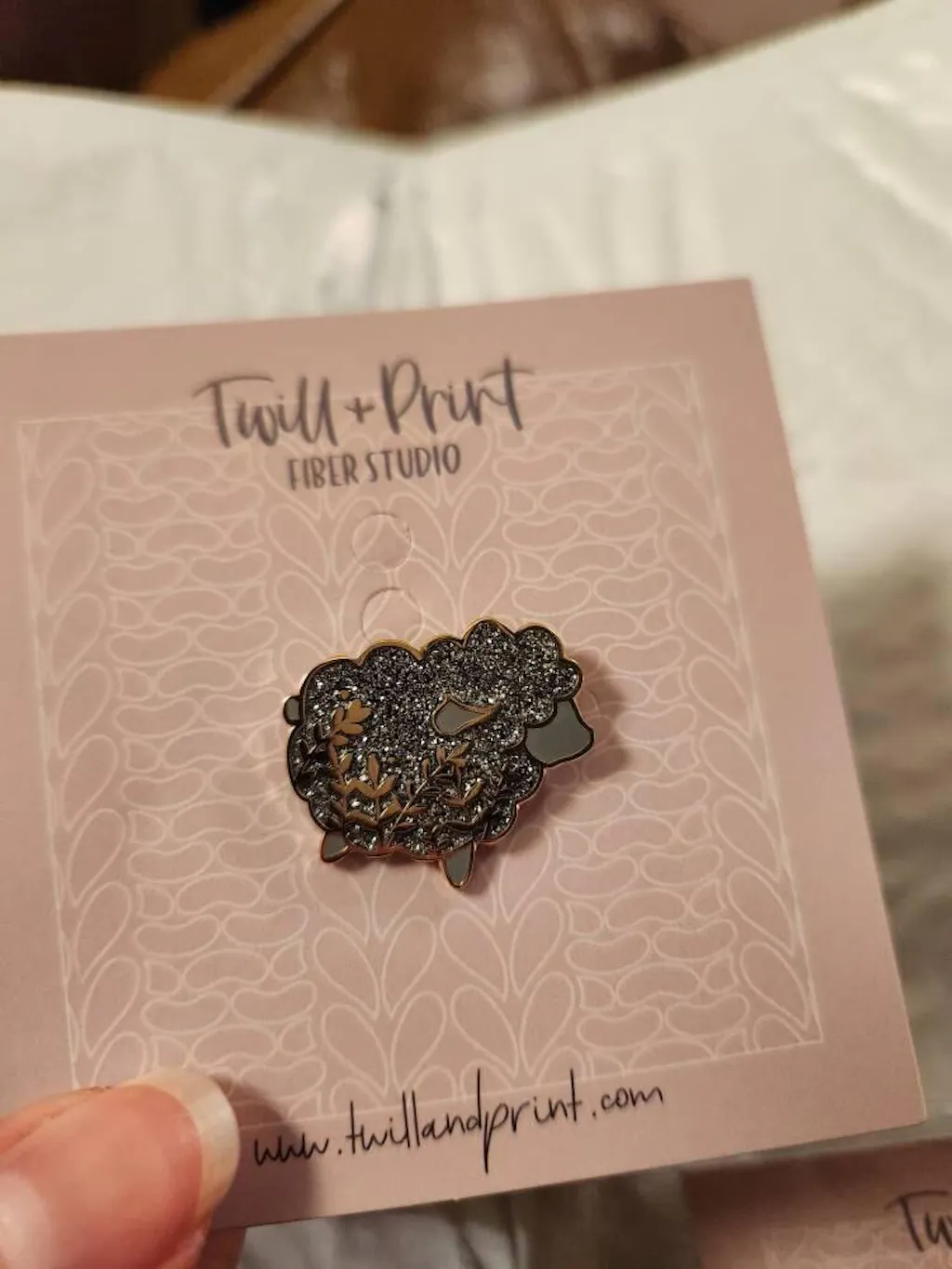 Little Black Glitter Sheep Enamel Pin – Twill & Print