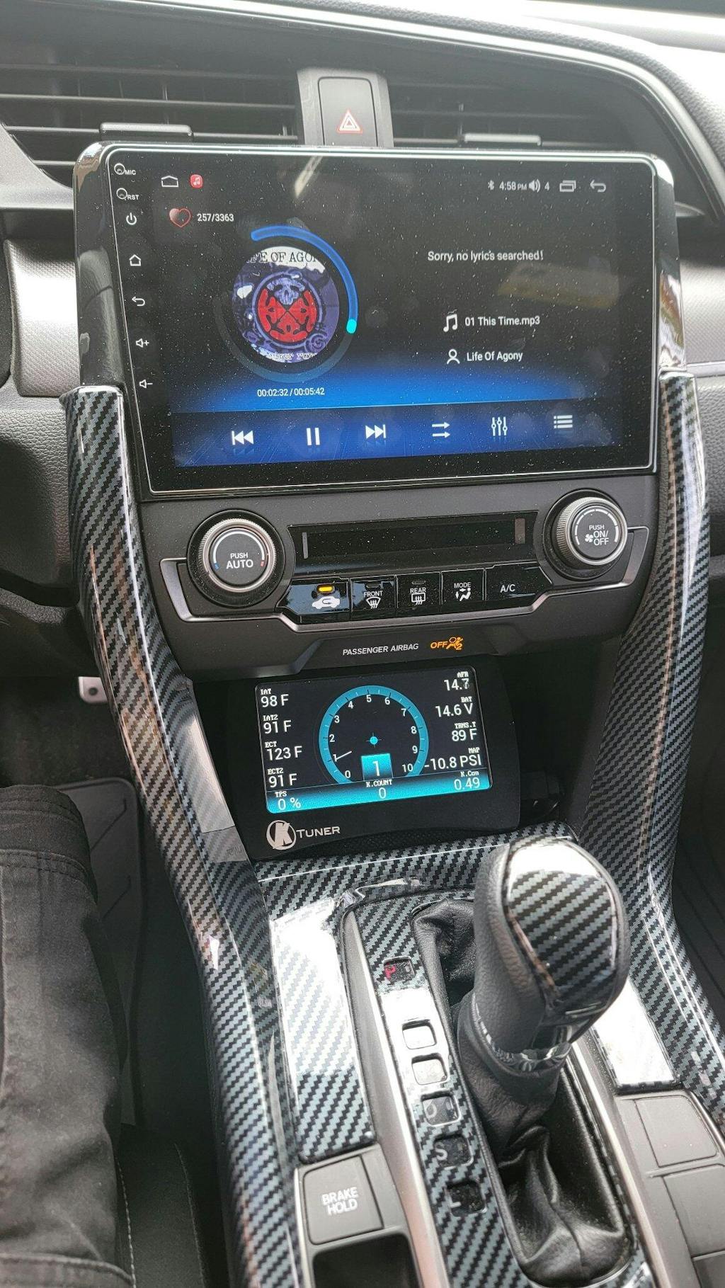 KTuner V2 Center Console Mount for 2016+ Honda Civic