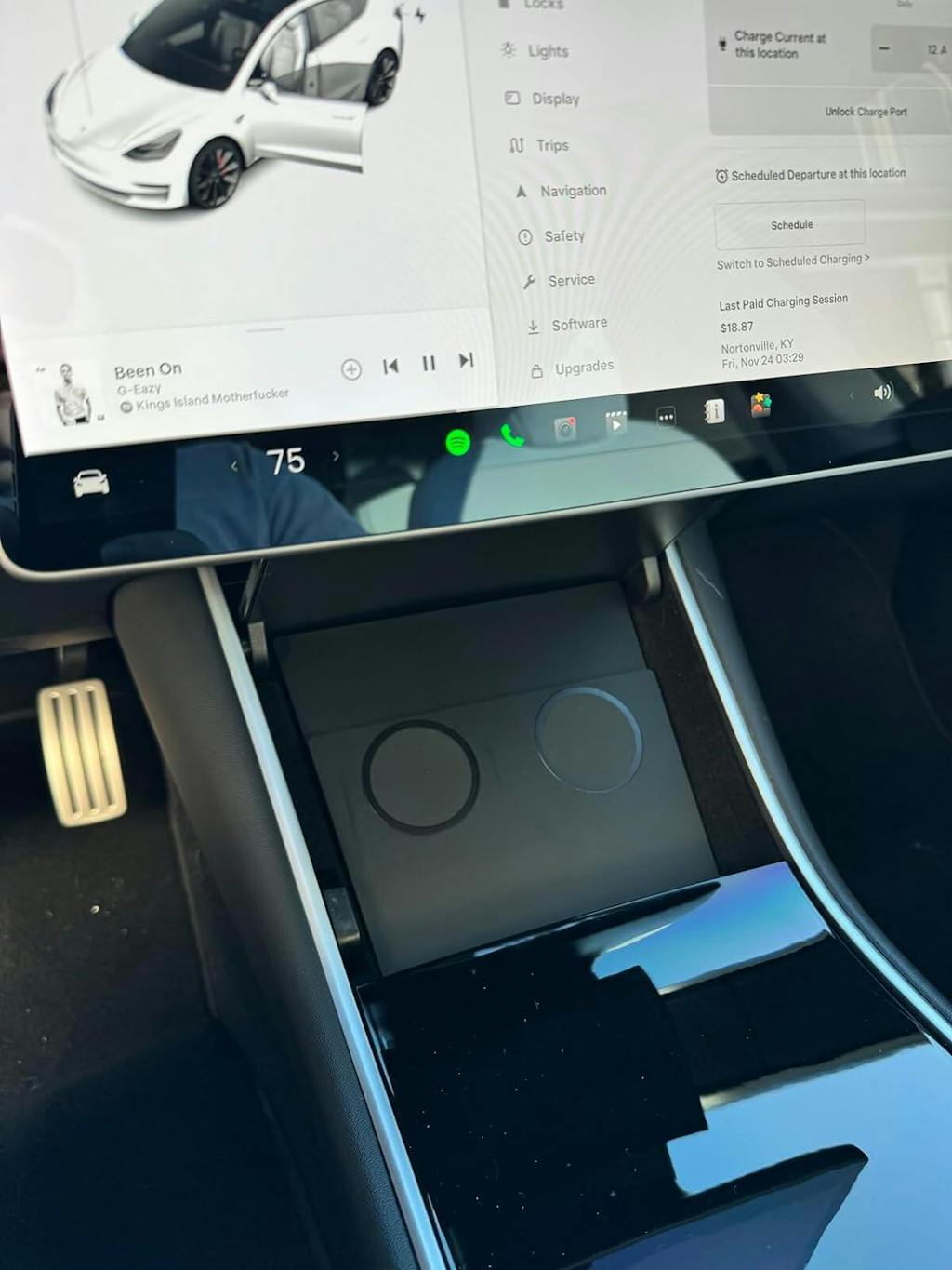 MagSafe Compatible Dual Wireless Charger | 2017-2020 Tesla Model 3/Y ...