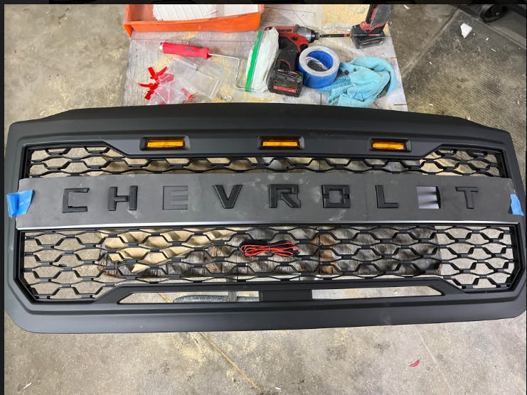 2016 2017 2018 Chevy Silverado 1500 Front Grill Replacement W/LED Ligh ...