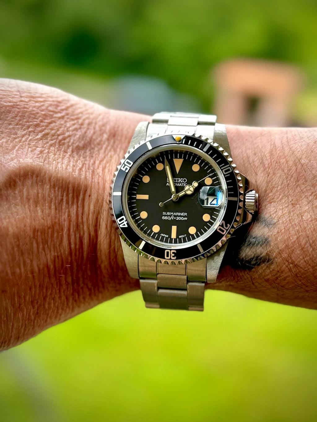 Seiko Mod - 39mm Vintage Submariner with black dial and date – Uniq ...