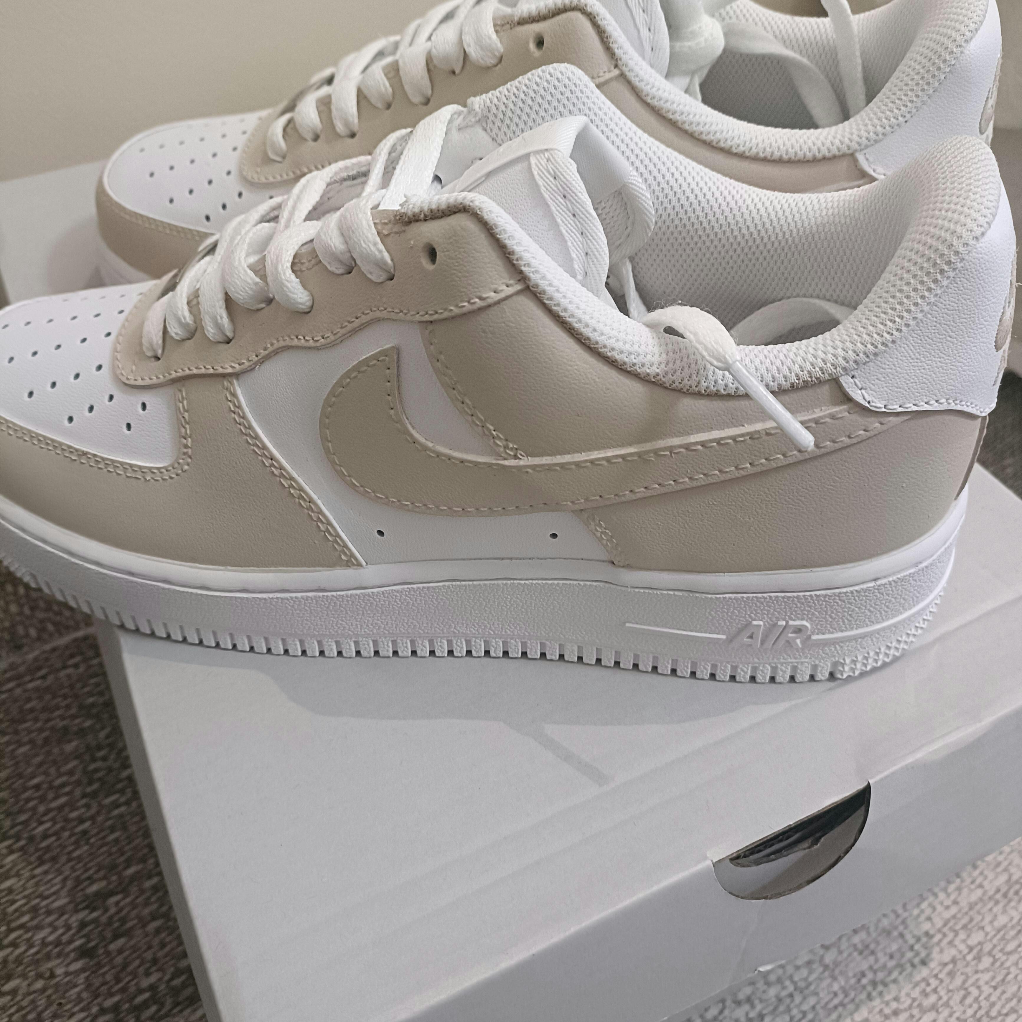 Beige Brown AF1 Custom Air Force 1 – unitecustom