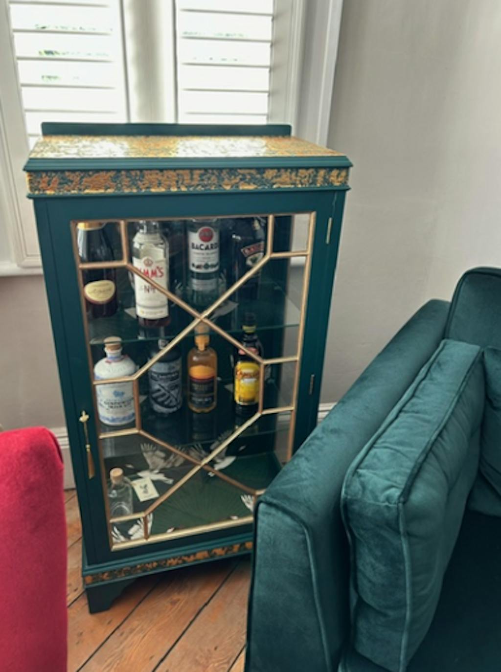 Blue Slim Drinks Cabinet – Upcite