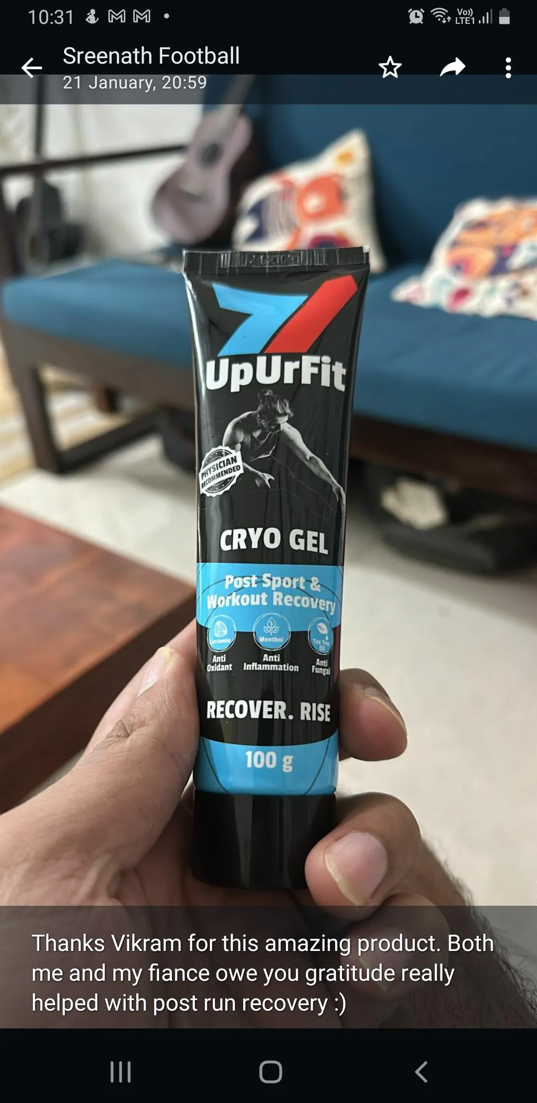 Buy Muscle Recovery Gel Online (100g) | Cryotherapy Formula – Upurfit