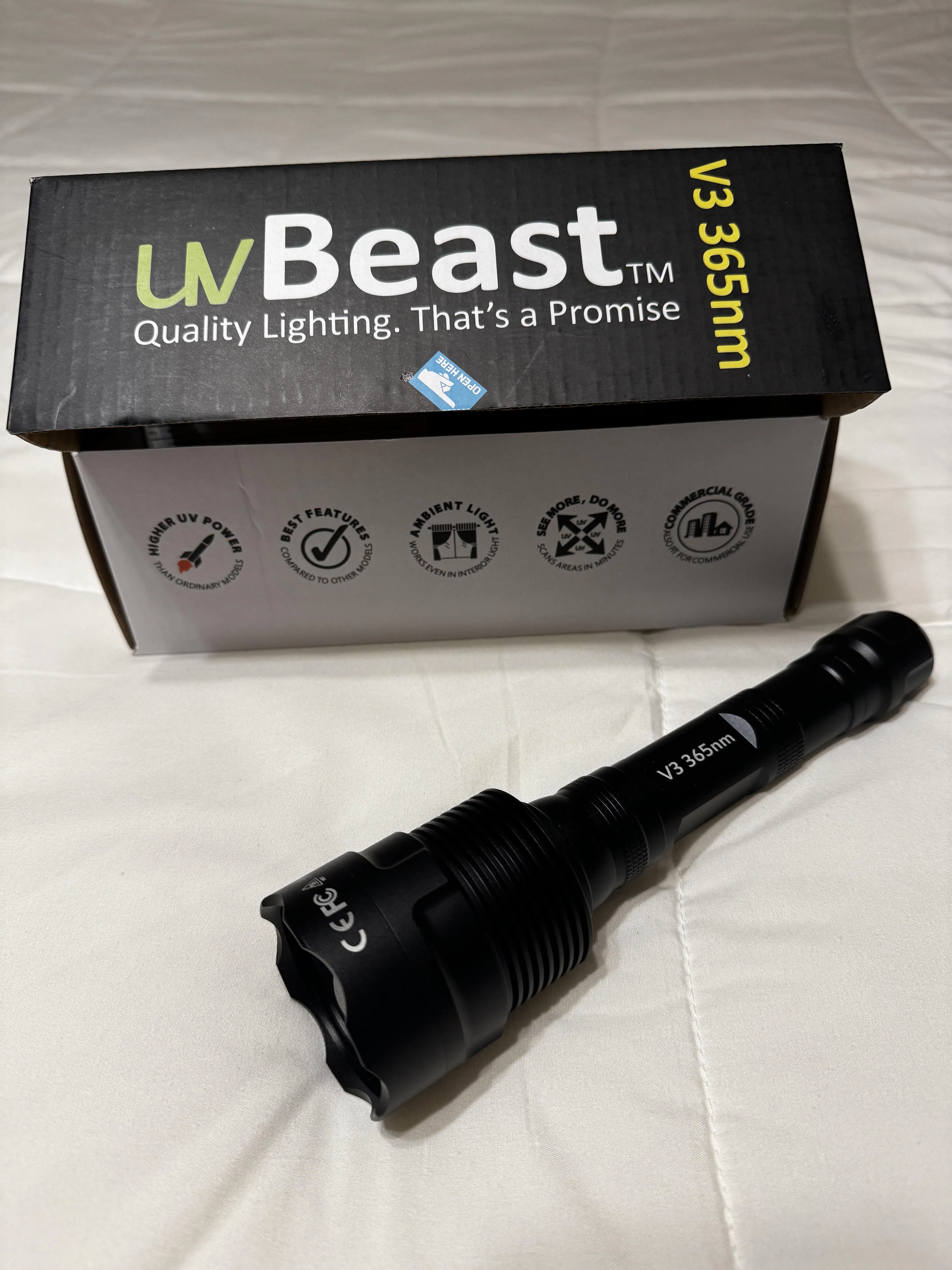 uvBeast Black Light UV Flashlight V3 365nm – FILTERED Ultraviolet - HI