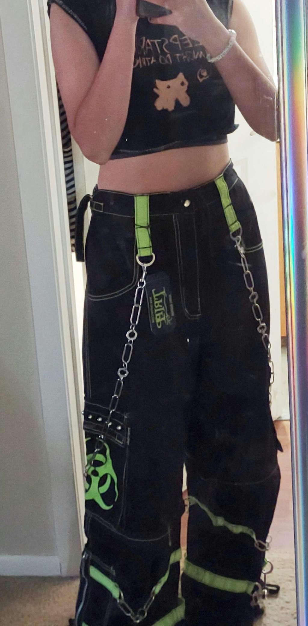 Tripp Biohazard Zip Off Pants [BLACK/LIME] – VampireFreaks