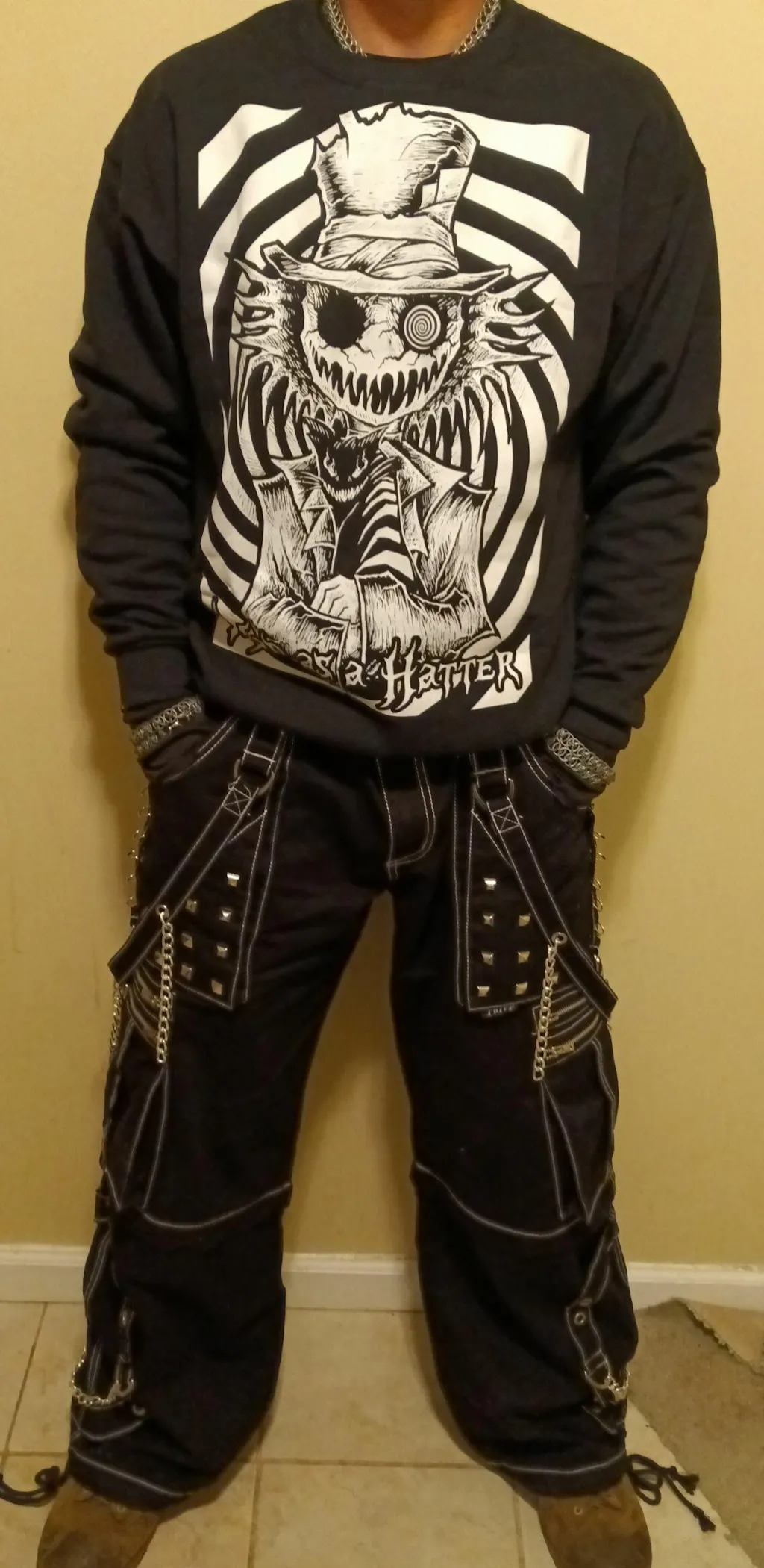 Tripp NYC Step Chain Pants [Black/White] – VampireFreaks