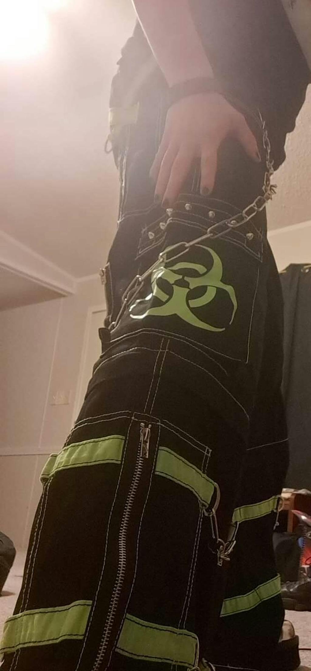 Tripp Biohazard Zip Off Pants [BLACK/LIME] – VampireFreaks