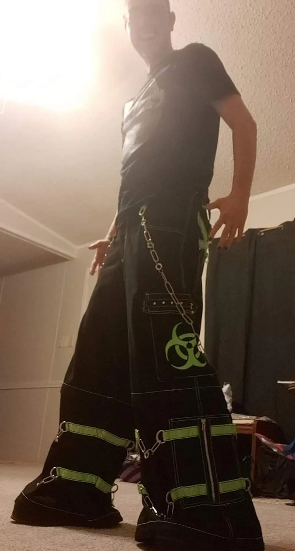 Tripp Biohazard Zip Off Pants [BLACK/LIME] – VampireFreaks