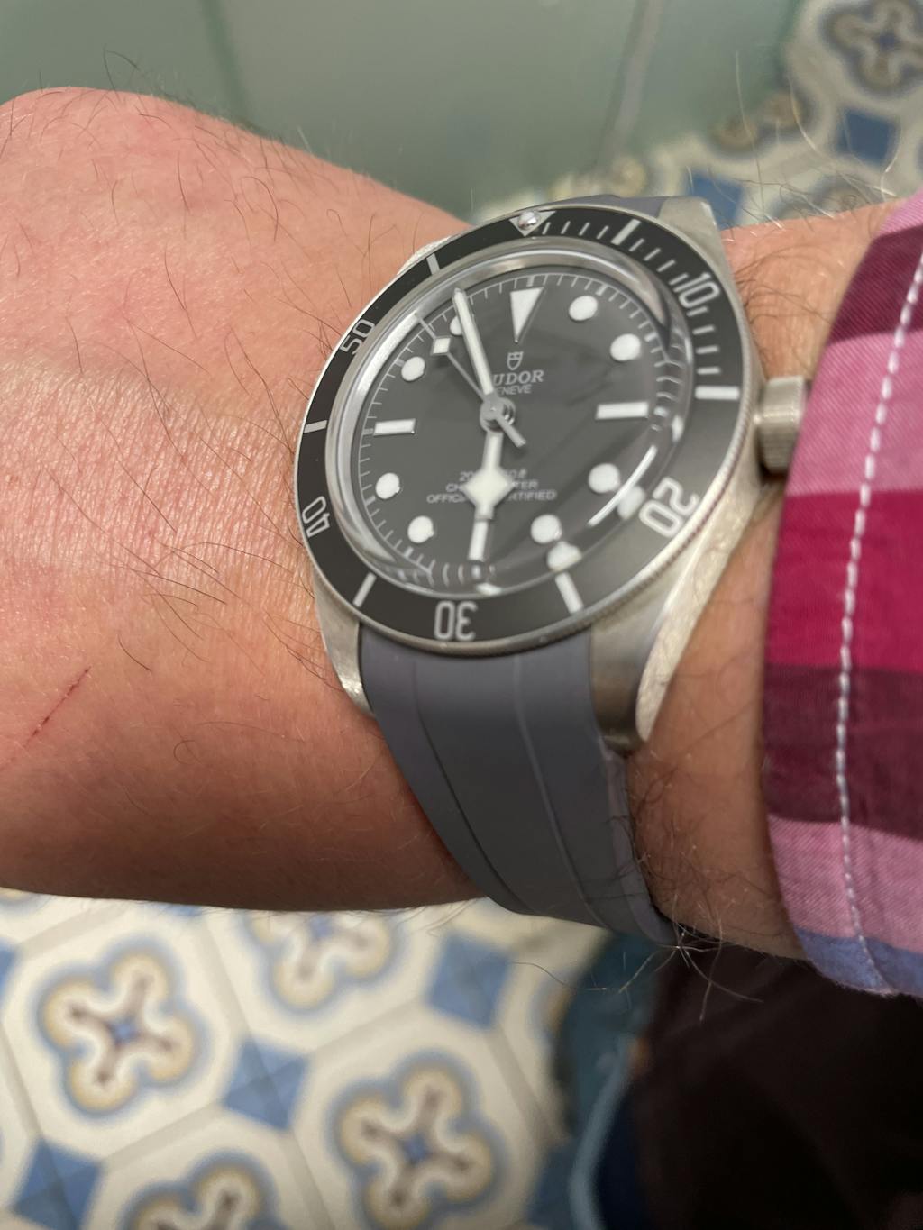 Black Rubber Strap for Tudor Black Bay 58 - Vanguard Straps