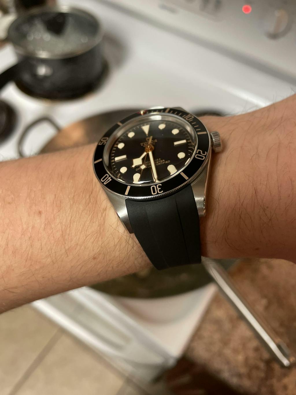 Black Rubber Strap for Tudor Black Bay 58 - Vanguard Straps