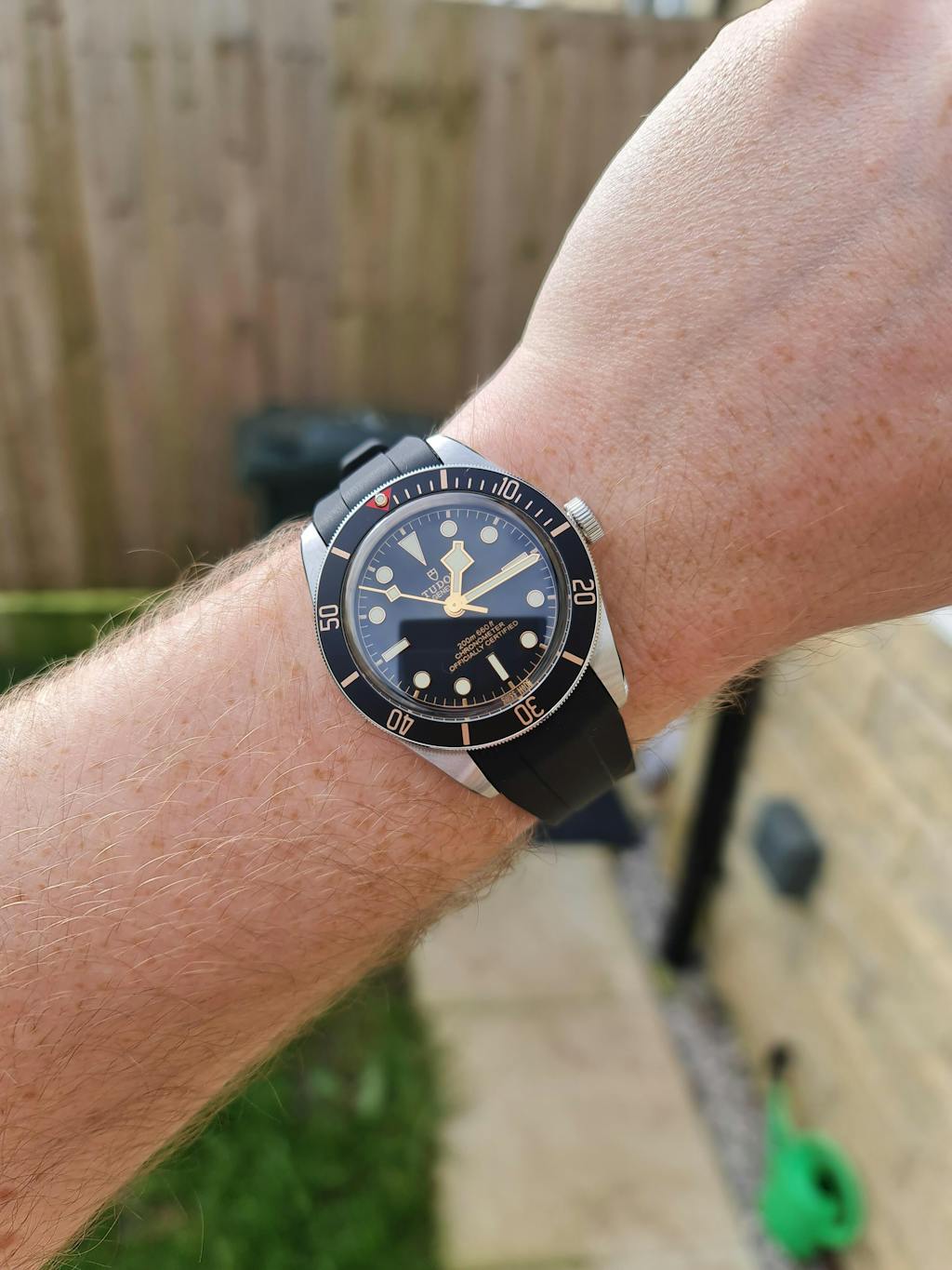 Black Rubber Strap for Tudor Black Bay 58 - Vanguard Straps