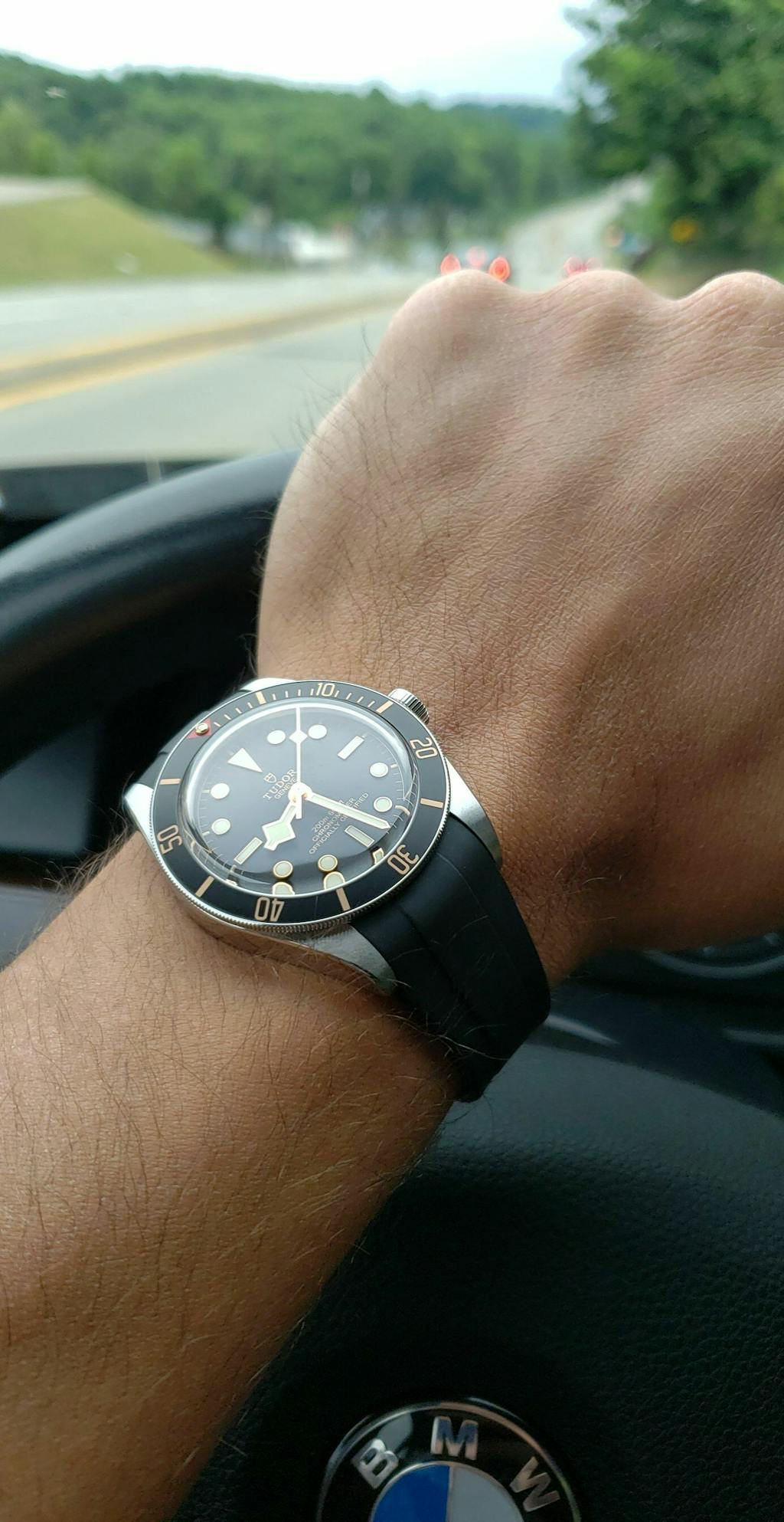 Black Rubber Strap for Tudor Black Bay 58 - Vanguard Straps