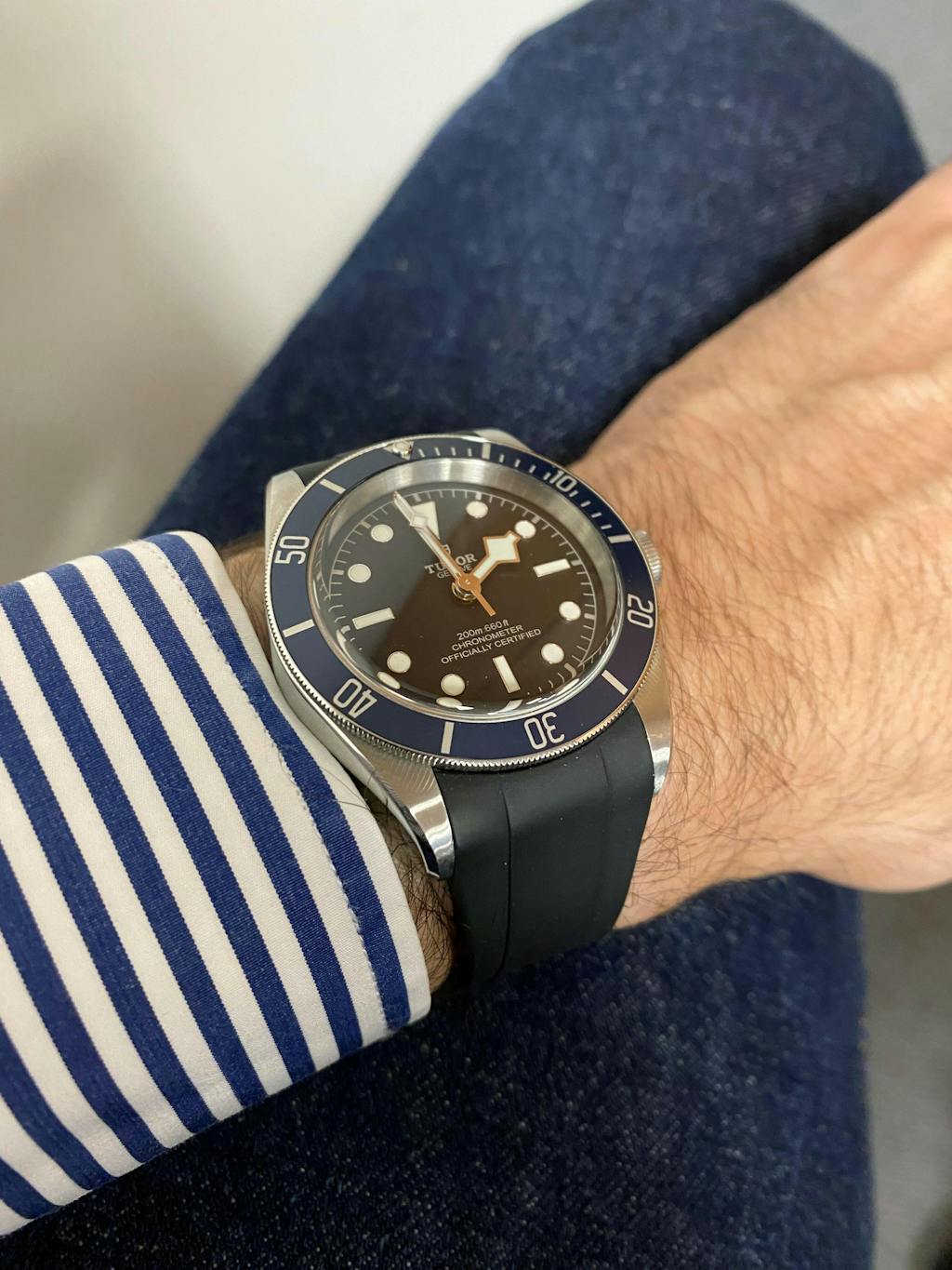 Tudor Heritage Black Bay Rubber Strap - Vanguard Specialty Straps ...