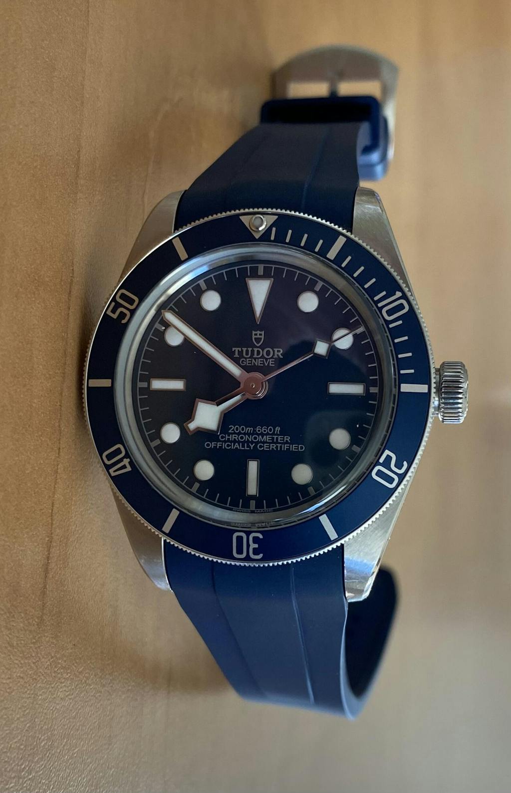 Black Rubber Strap for Tudor Black Bay 58 - Vanguard Straps