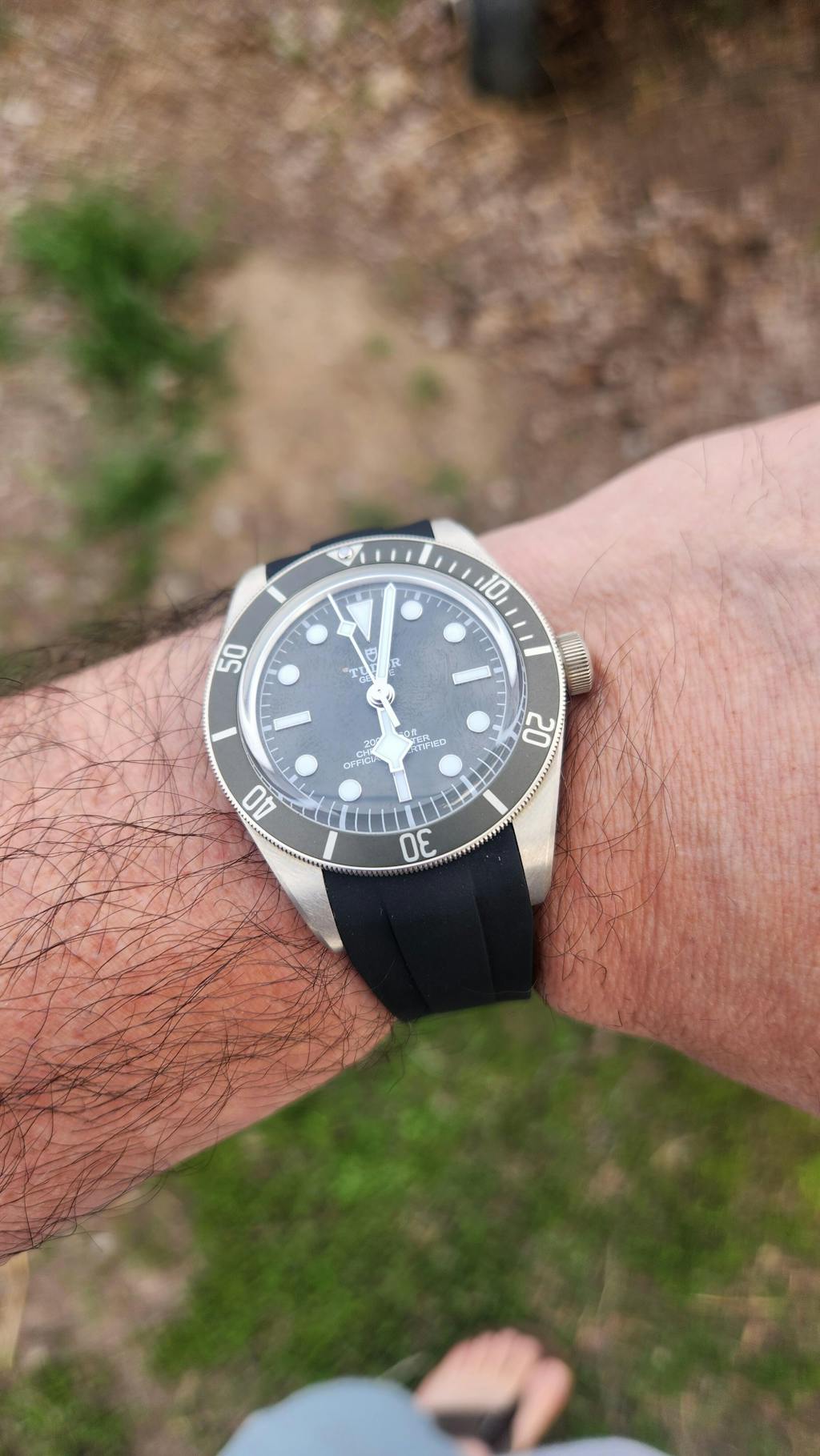 Black Rubber Strap for Tudor Black Bay 58 - Vanguard Straps