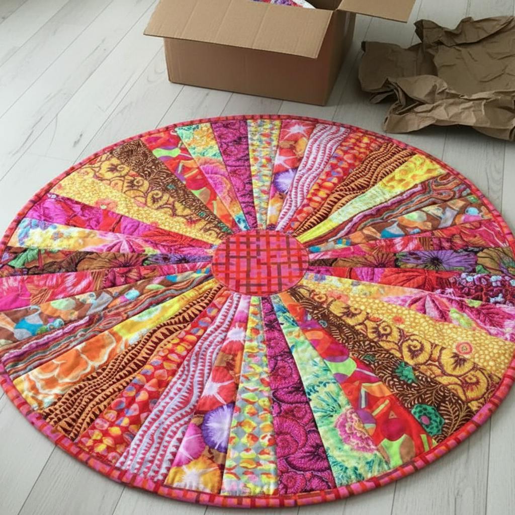 Ancient Feathers Quilted Round Mat NCU0PT7435 – Vantique