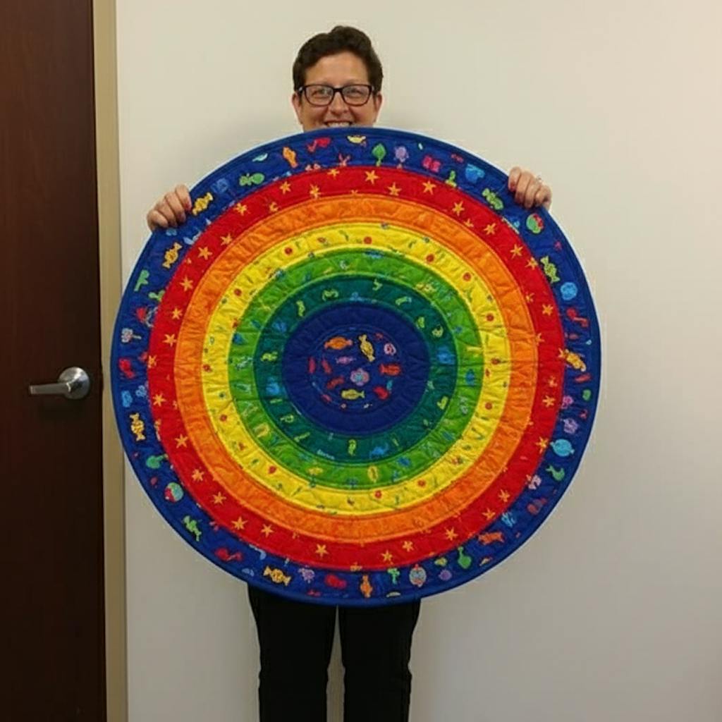 Ancient Feathers Quilted Round Mat NCU0PT7435 – Vantique