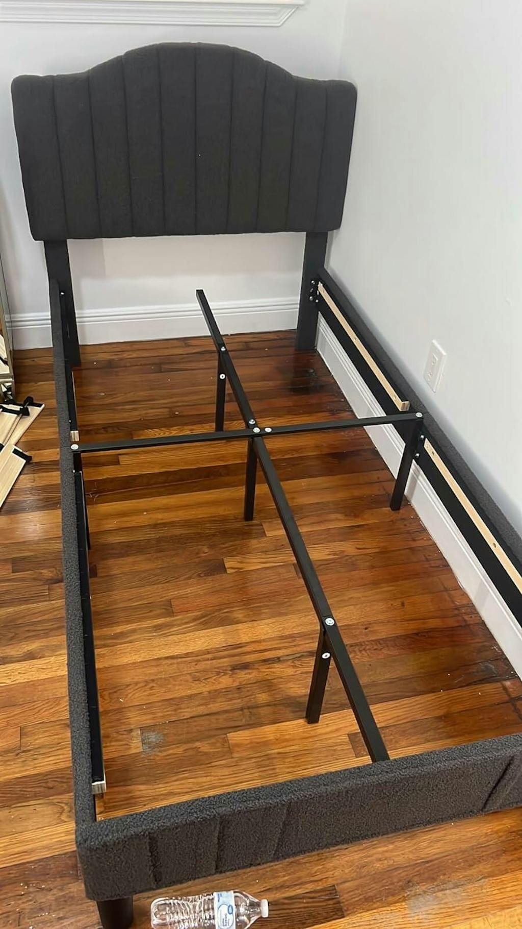 VECELO Upholstered Platform Bed Frame with Sheepskin Fabric Adjustable