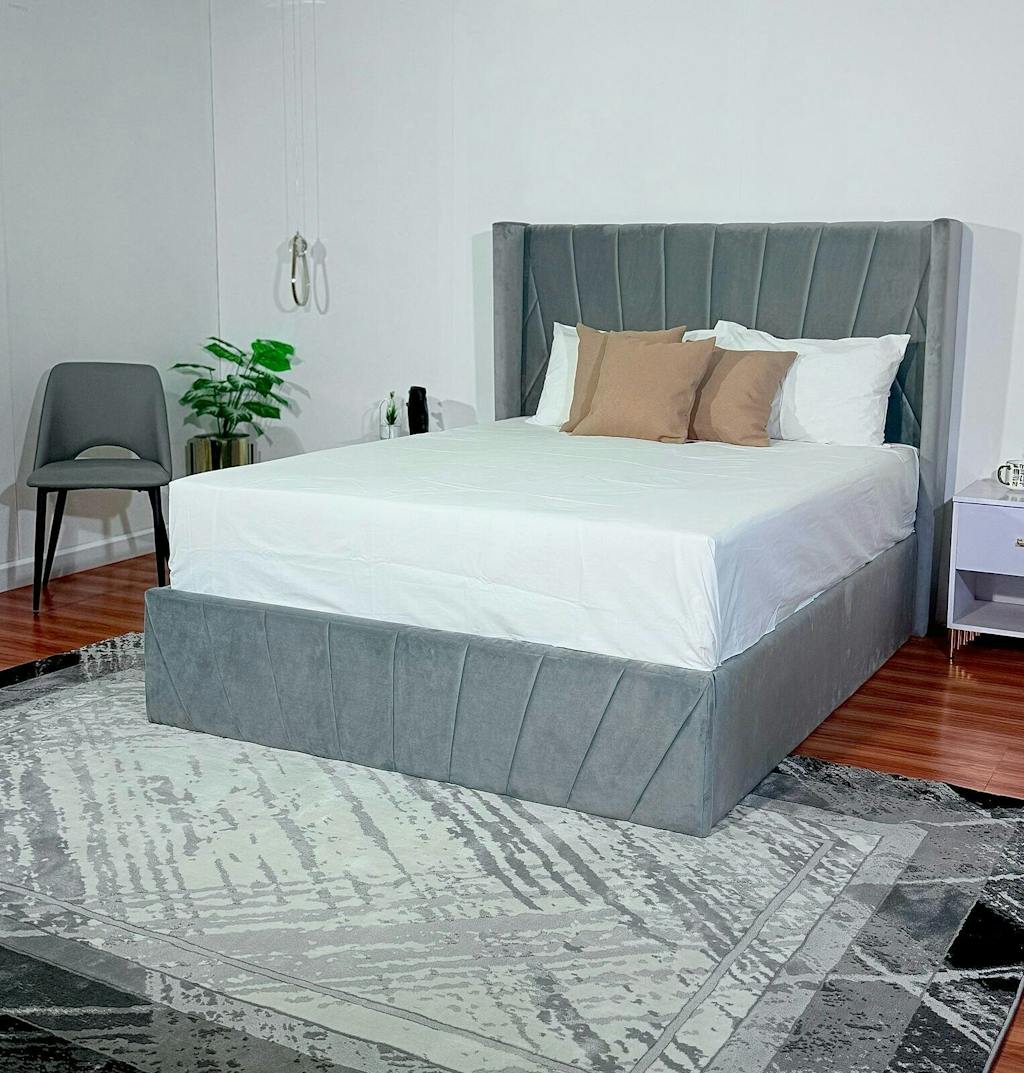 Velets EVA Platform Storage Bed Frame with Hydraulic – Light Gray ...