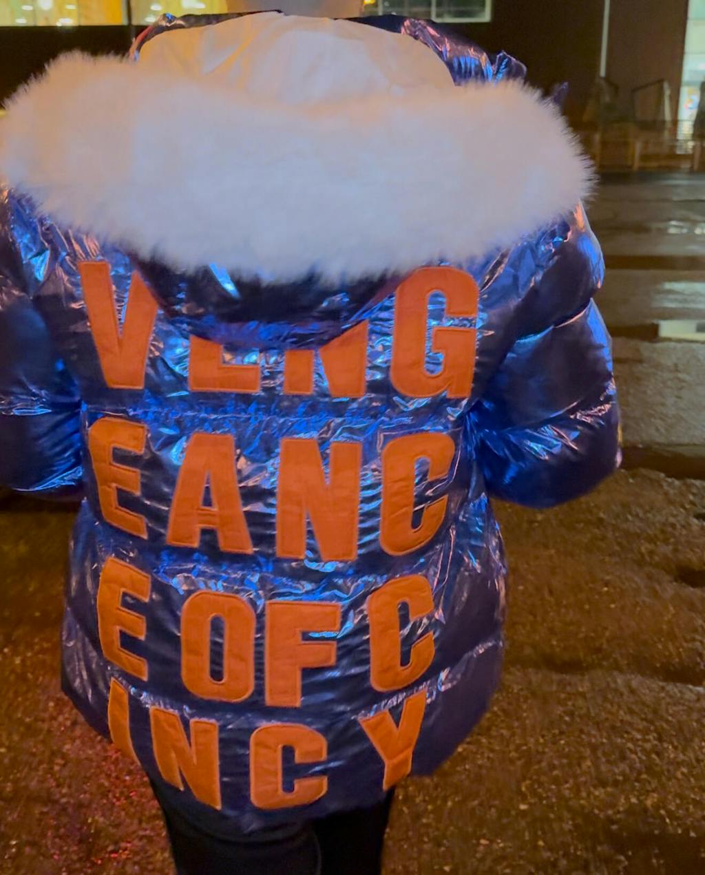 Vengeance of Cincy Puffer Jacket - Metallic Blue and Orange – Vengeance78