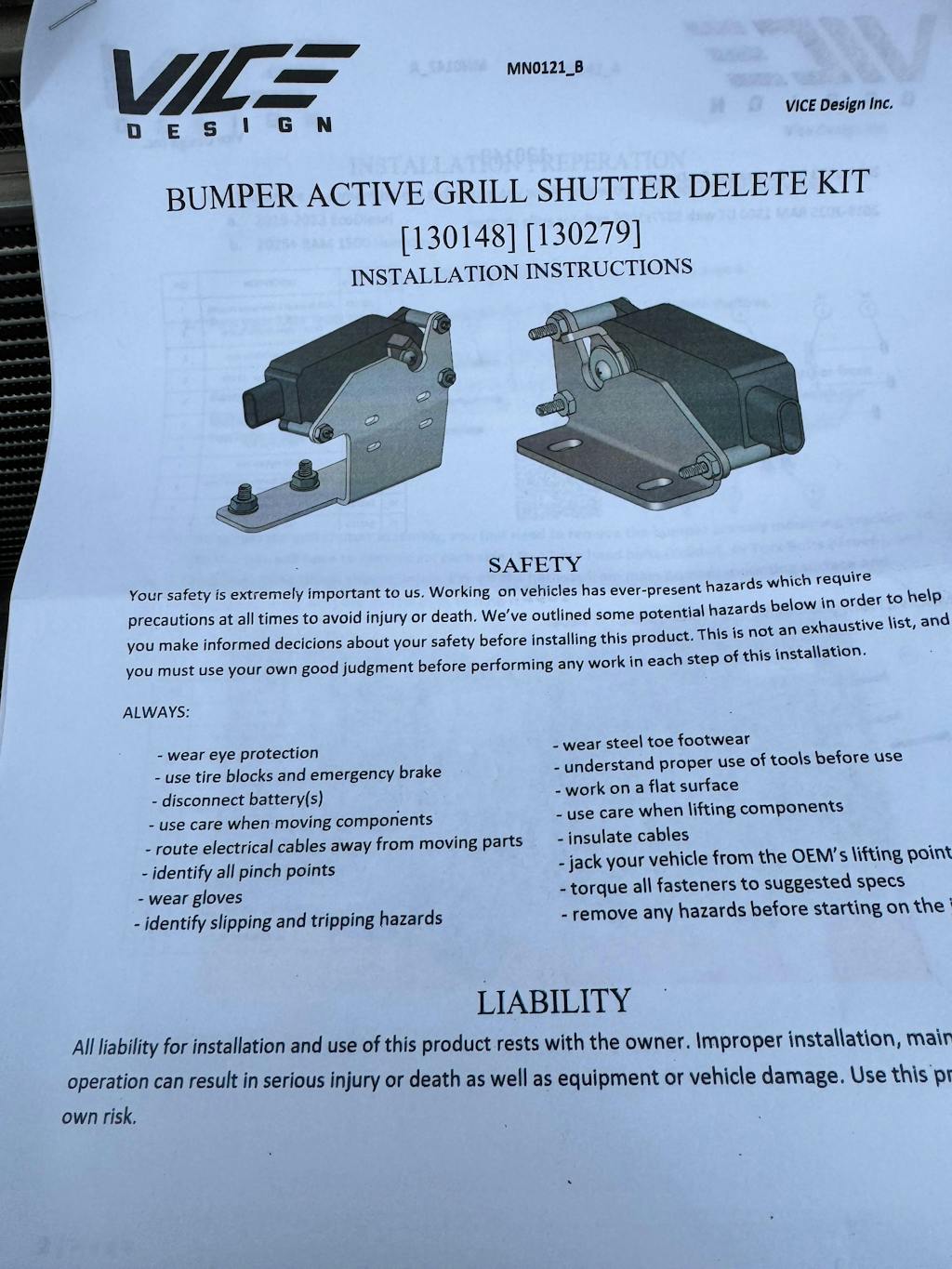 Active Grille Shutter [AGS] Delete Kit | RAM 1500 DT – VICE Design Inc