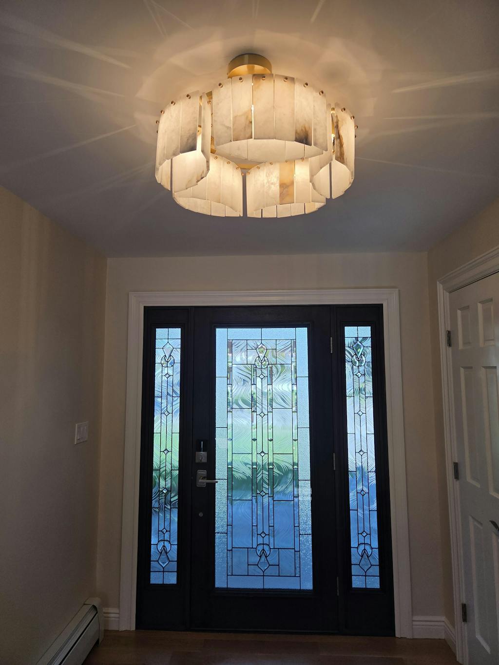 Round Travertine Metra Ceiling Light