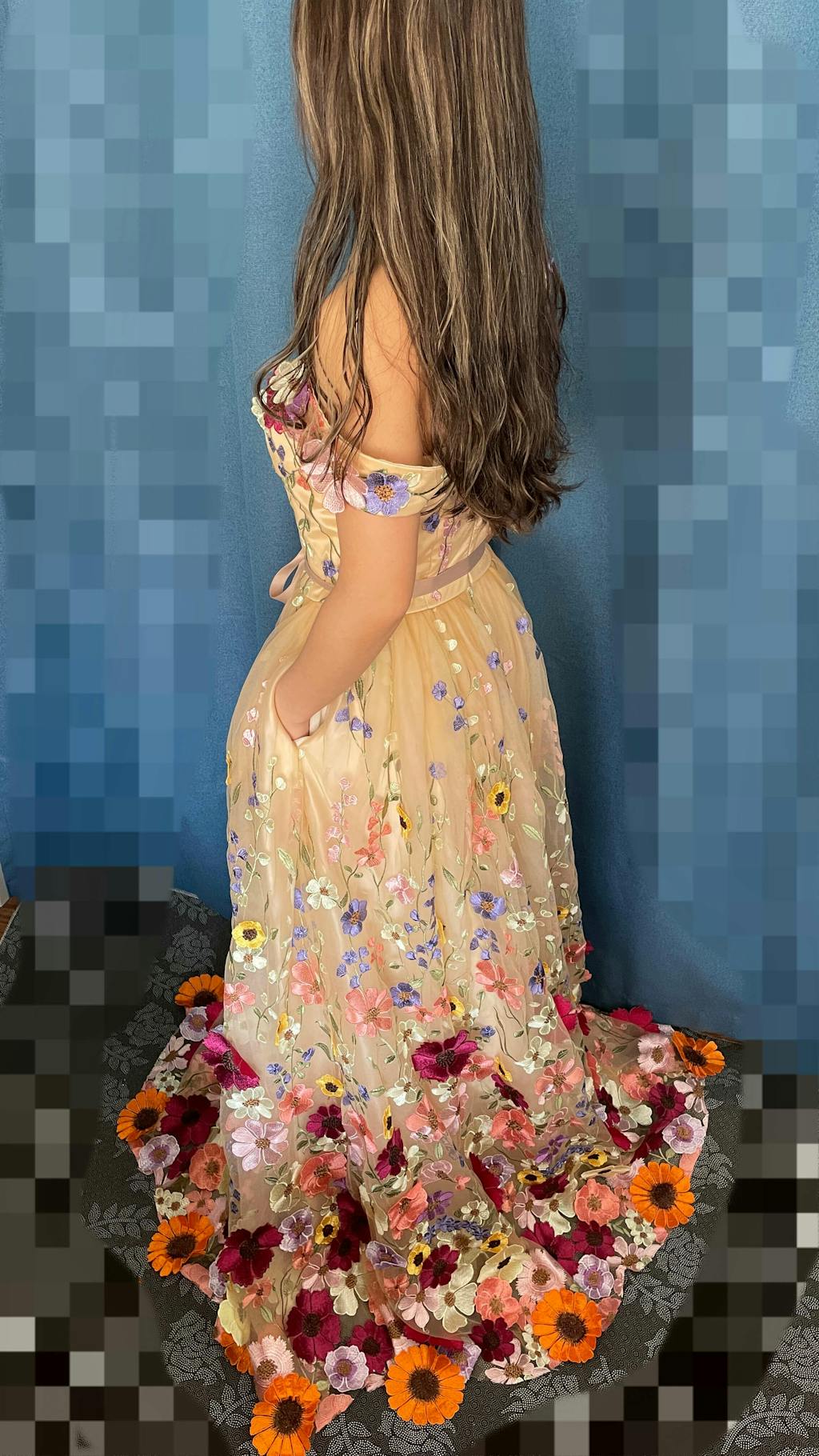 Shimmering Champagne Beaded Strapless Prom Dresses with Feathers 22380 ...