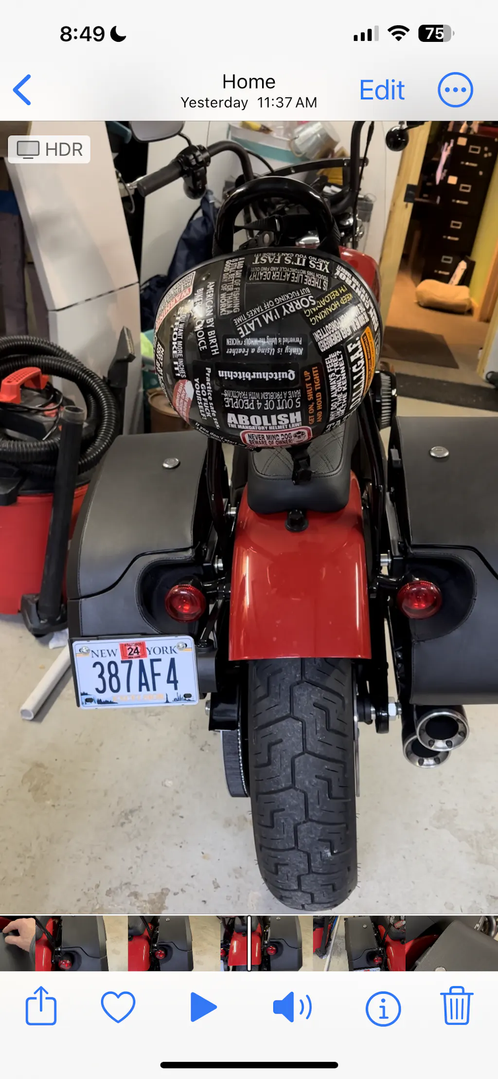 Viking Darkin Large Quick Mount Harley Softail Street Bob FXBB Leather ...