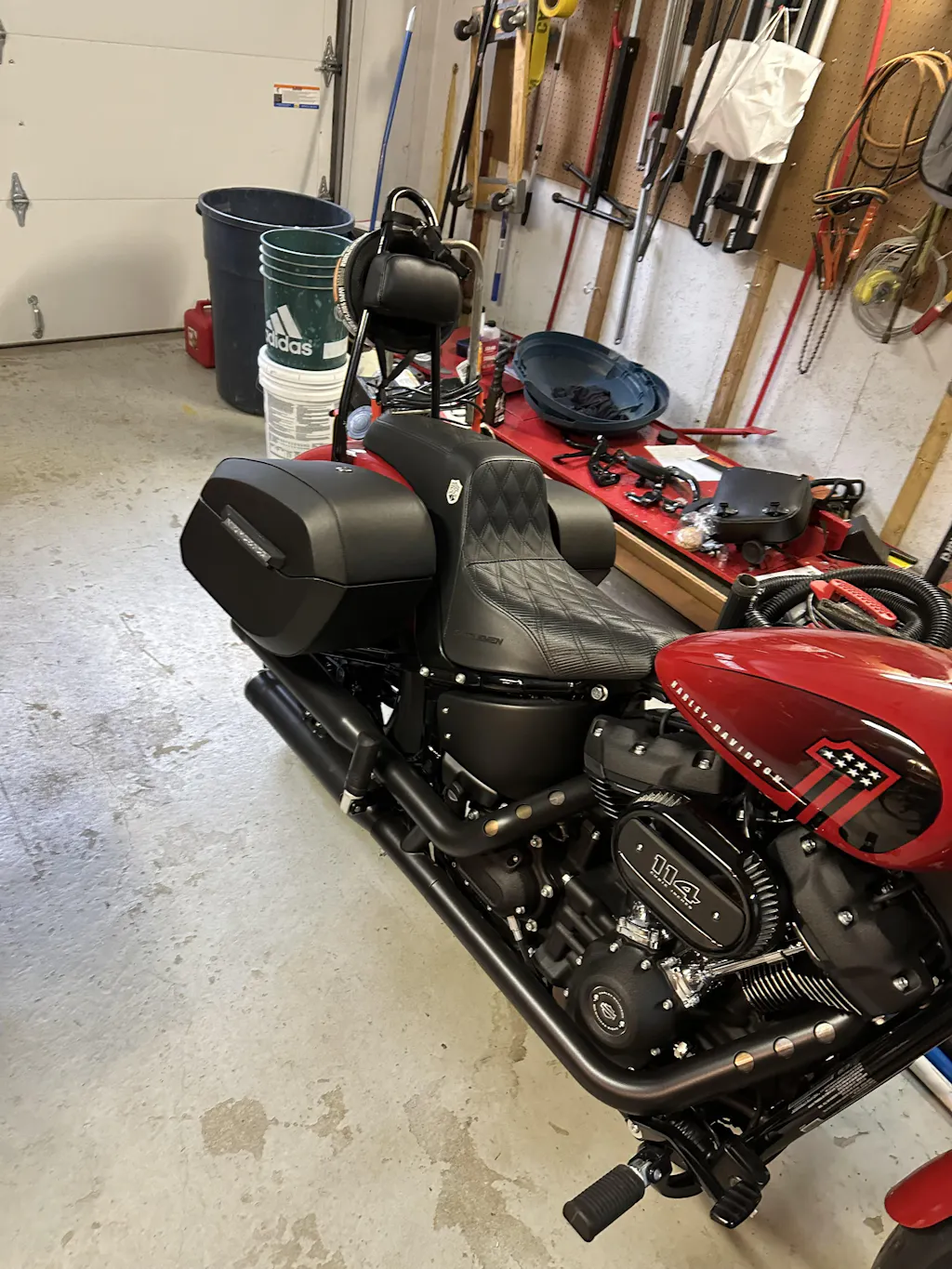 Viking Darkin Large Quick Mount Harley Softail Street Bob FXBB Leather ...