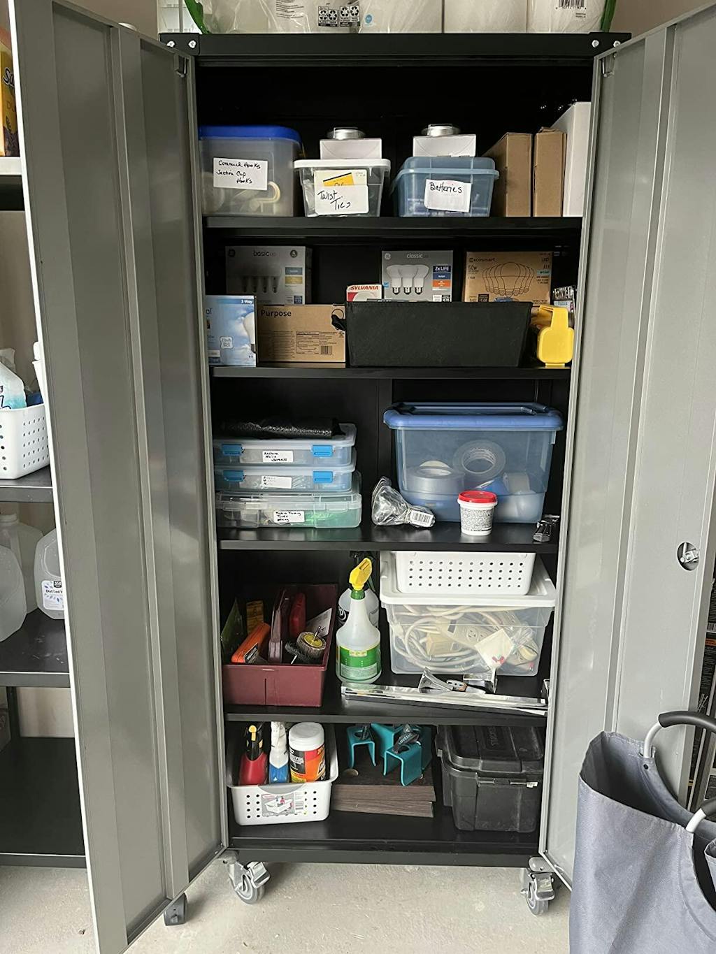 VINGLI 72 Inch Metal Storage Cabinets with Doors and 4 Adjustable Shel