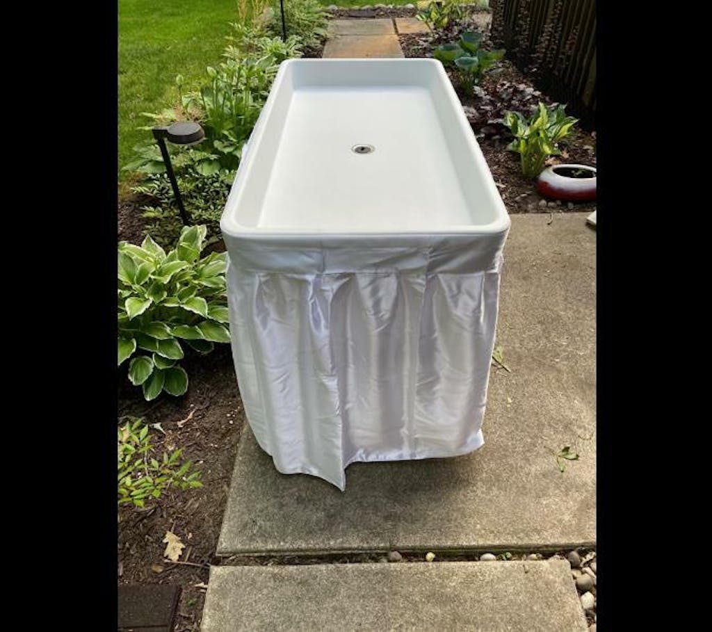 VINGLI 4FT Party Ice Cooler Folding Table, Portable Tailgate Camp ...