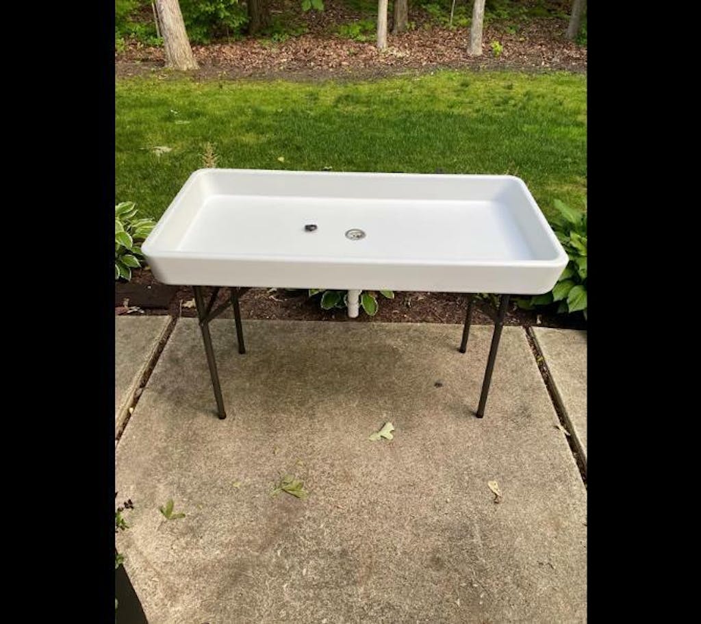 VINGLI 4FT Party Ice Cooler Folding Table, Portable Tailgate Camp ...