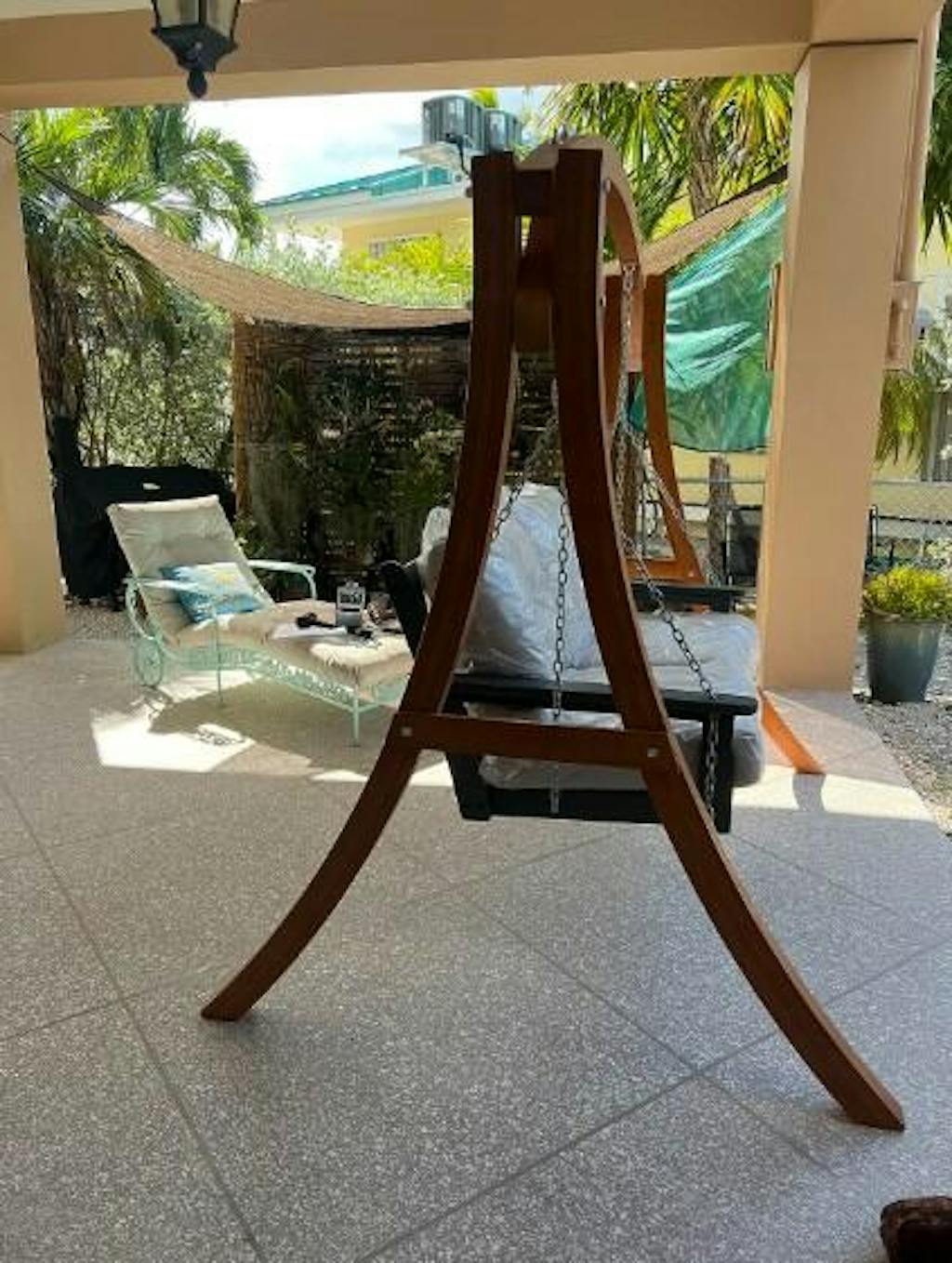 VINGLI Wooden Patio Porch Swing Frame Heavy Duty 660Ibs