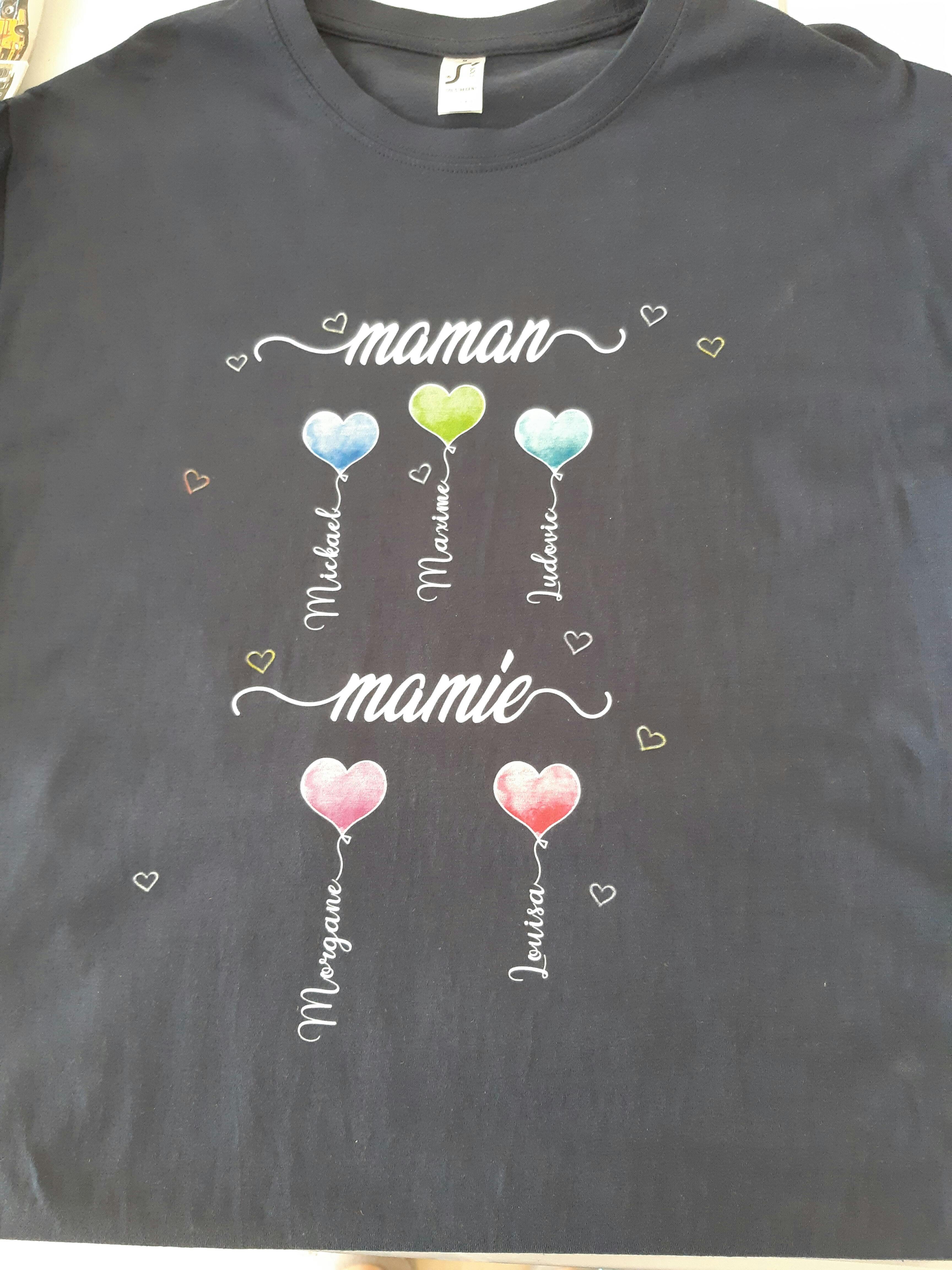 Lamour De Maman Mamie Cadeau Personnalisé T Shirt Pour Maman Mami