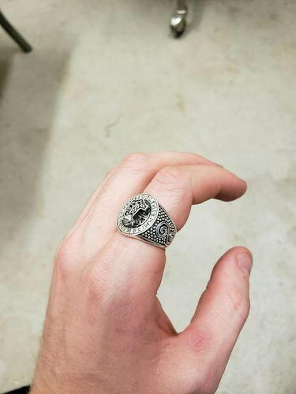 Thor Hammer Runic Sterling Silver Ring | Viking Jewellery – vkngjewelry