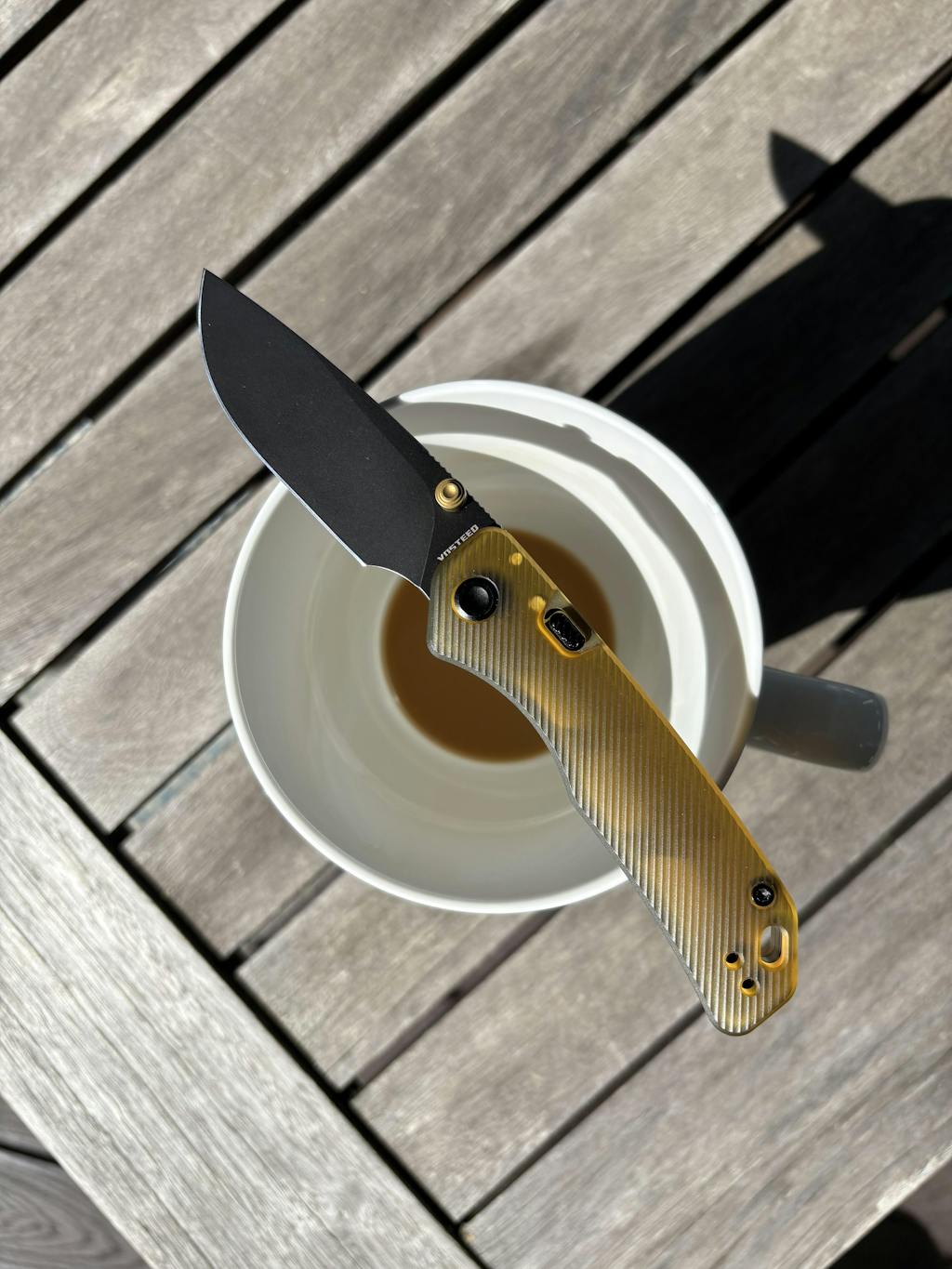 Marten 154CM EDC Knife | Unique Amber PEI (Ultem) Handle